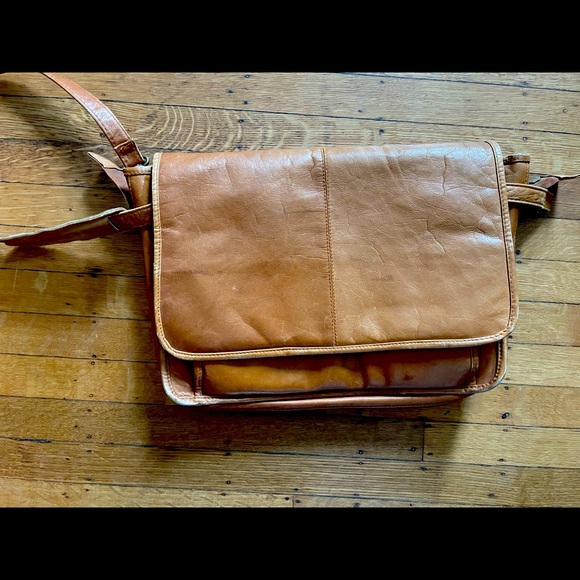 Bags | Real Leather Cross Body Work Bag | Poshmark